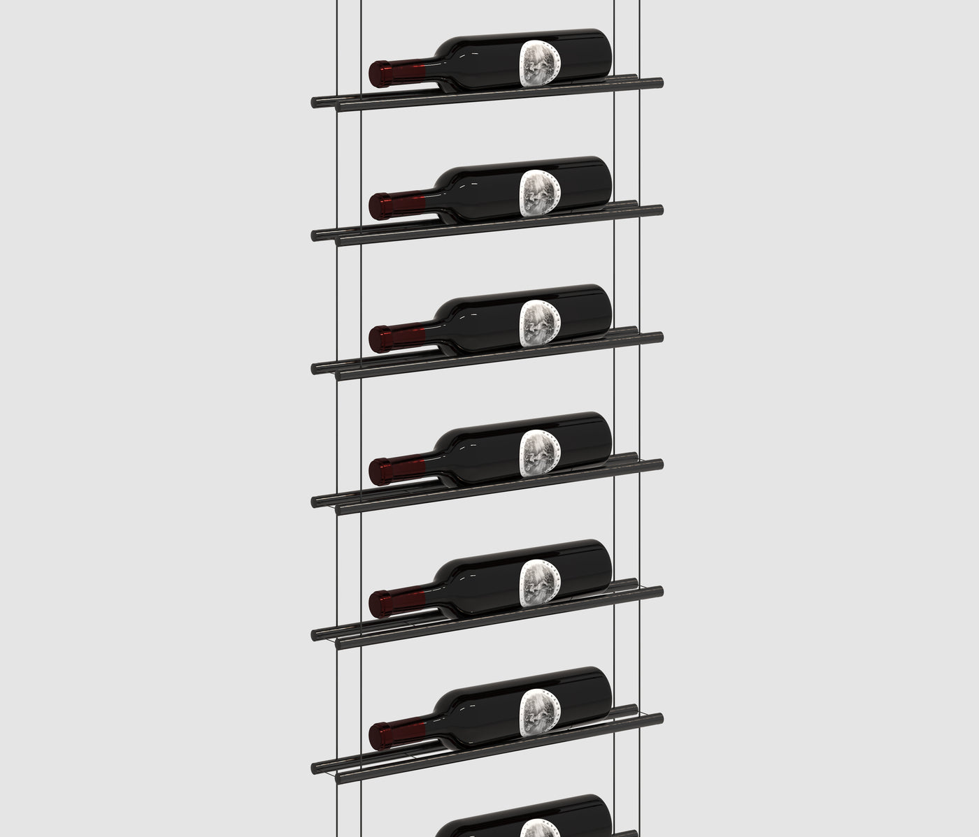 Floating Wine Racks - Cable Wine Displays - Genuwine Cellars Reserve